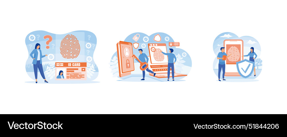 Personal id and biometric access control Vector Image