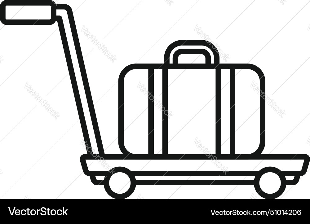 Support move luggage trolley icon outline Vector Image