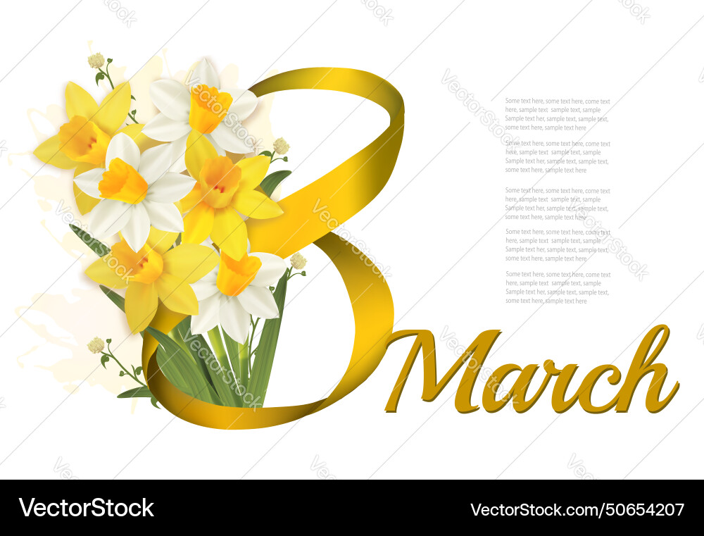 8th march holiday background with yellow Vector Image