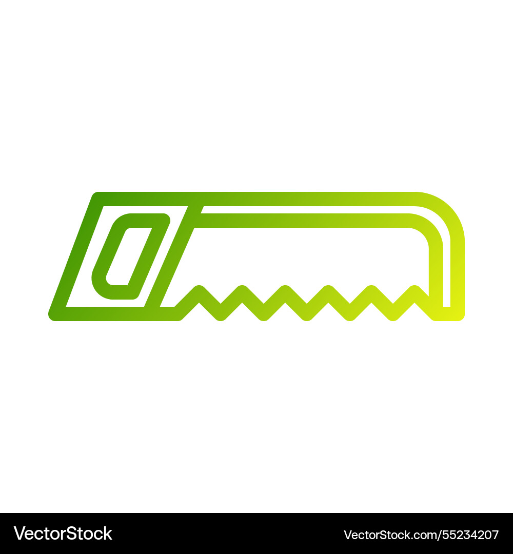 A green gradient saw tool icon design Royalty Free Vector