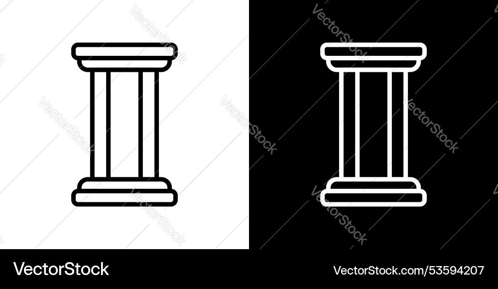 Antique column thin line icon set Royalty Free Vector Image