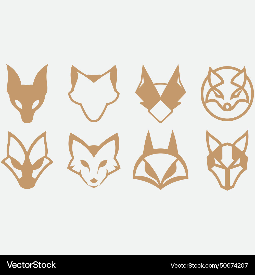 Collection of fox logos Royalty Free Vector Image