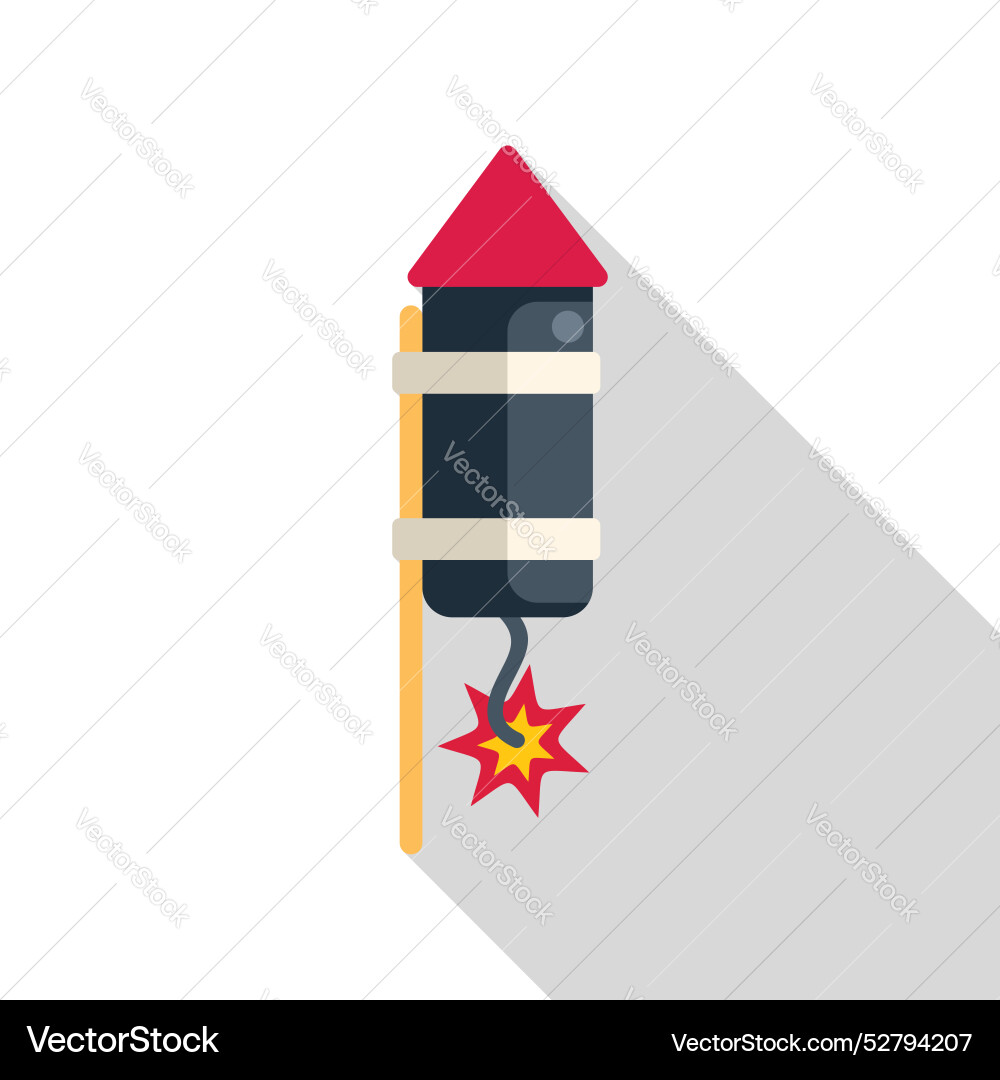 Firework rocket with burning wick ready to launch Vector Image