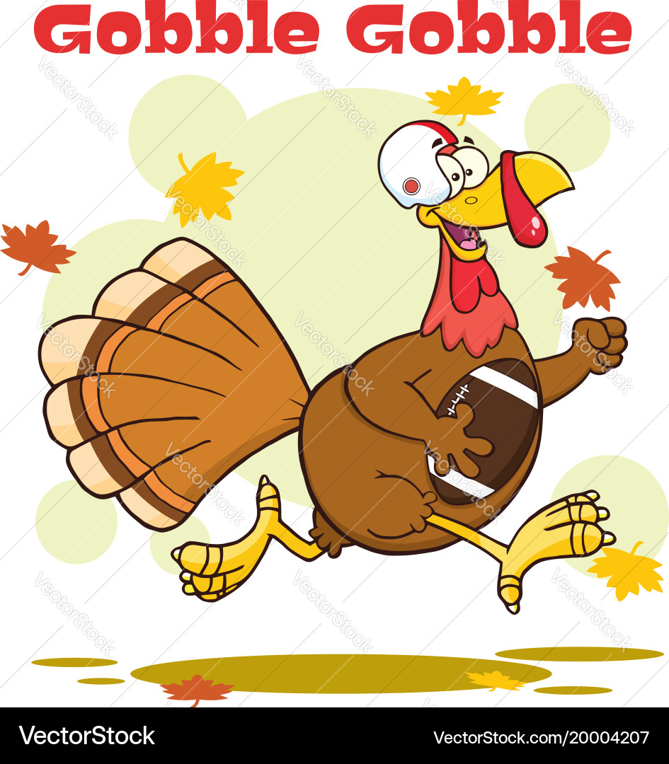Running Turkey Cartoon - Thanksgiving Royalty Free Vector
