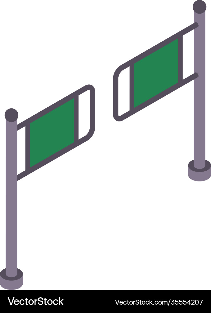 Supermarket gate doors composition Royalty Free Vector Image