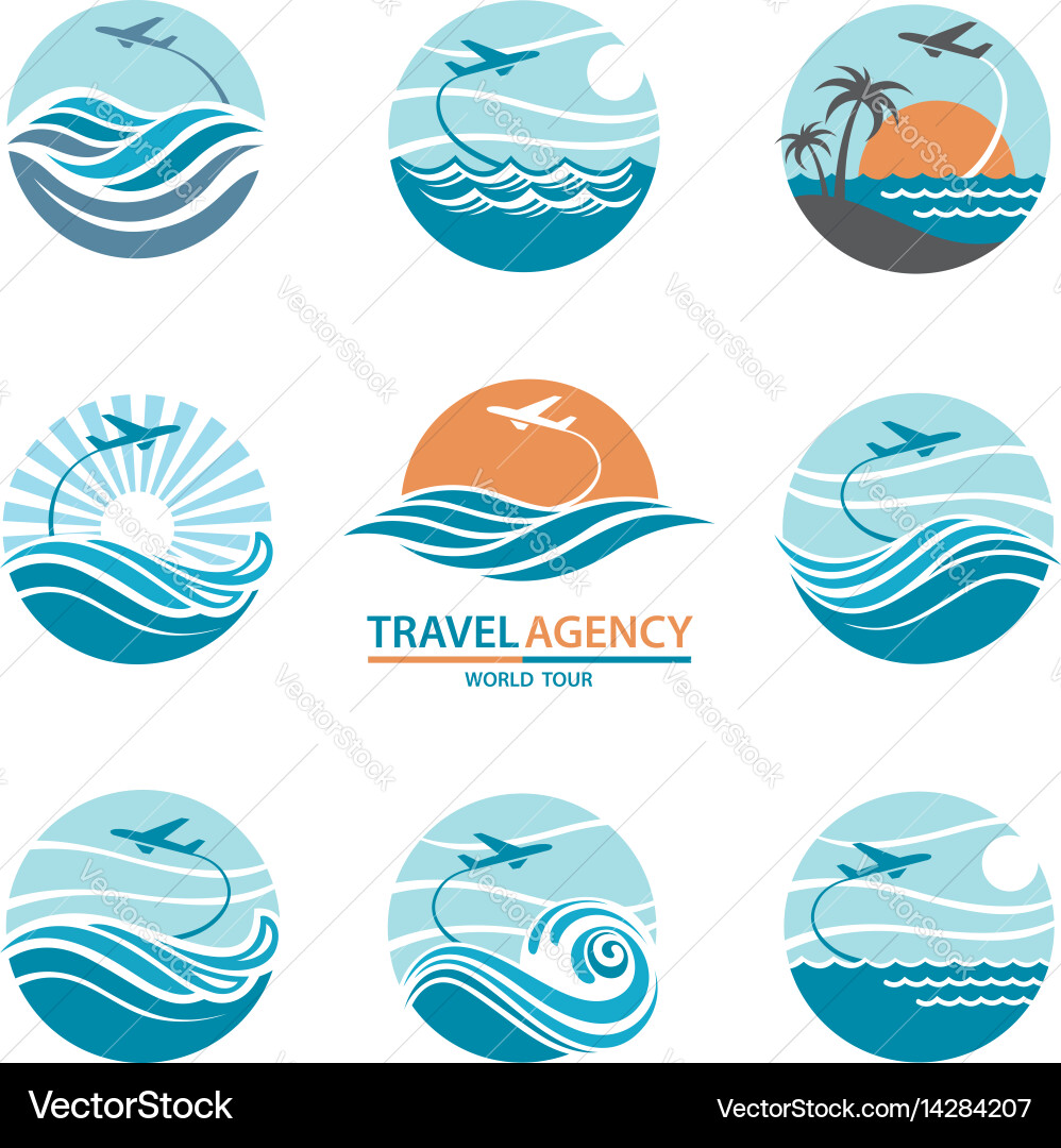 Travel logo set Royalty Free Vector Image - VectorStock