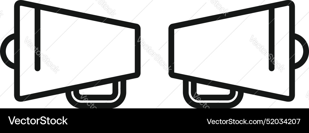 Two megaphones facing each other communicating Vector Image