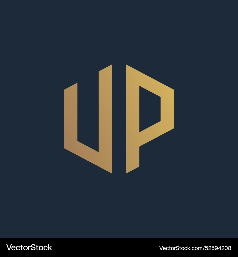 Alphabet up or pu monogram Royalty Free Vector Image
