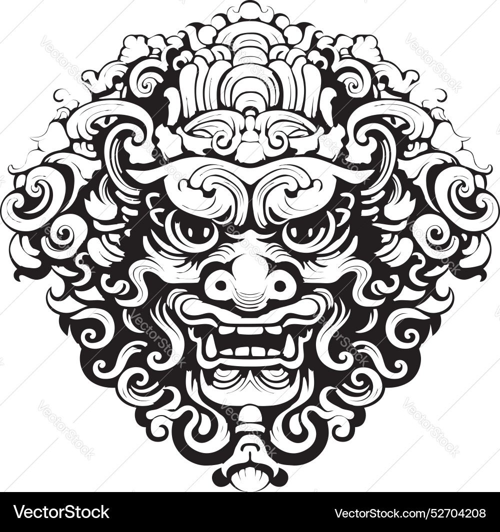 Balinese borong legacy logo design mystical Vector Image