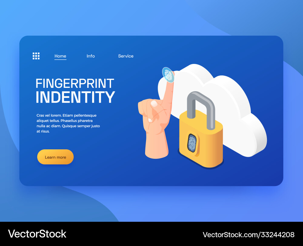 Biometric authentication banner Royalty Free Vector Image