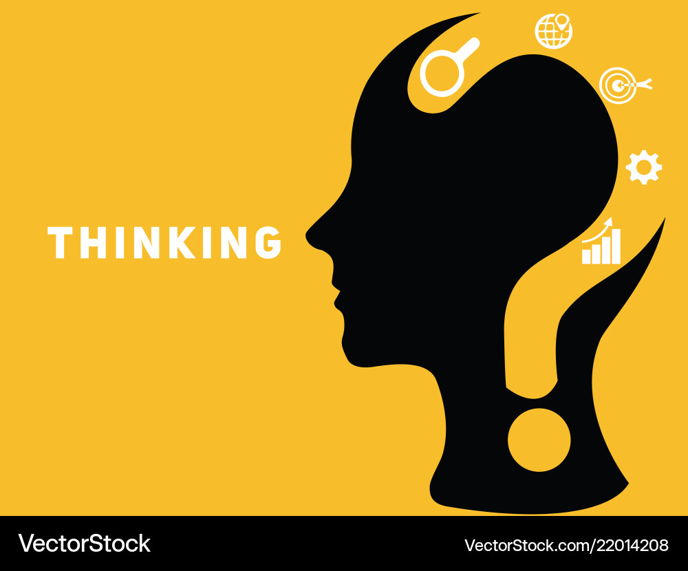 Gehirn mit Fragezeichen - Kreativität & Ideen Vektorbild