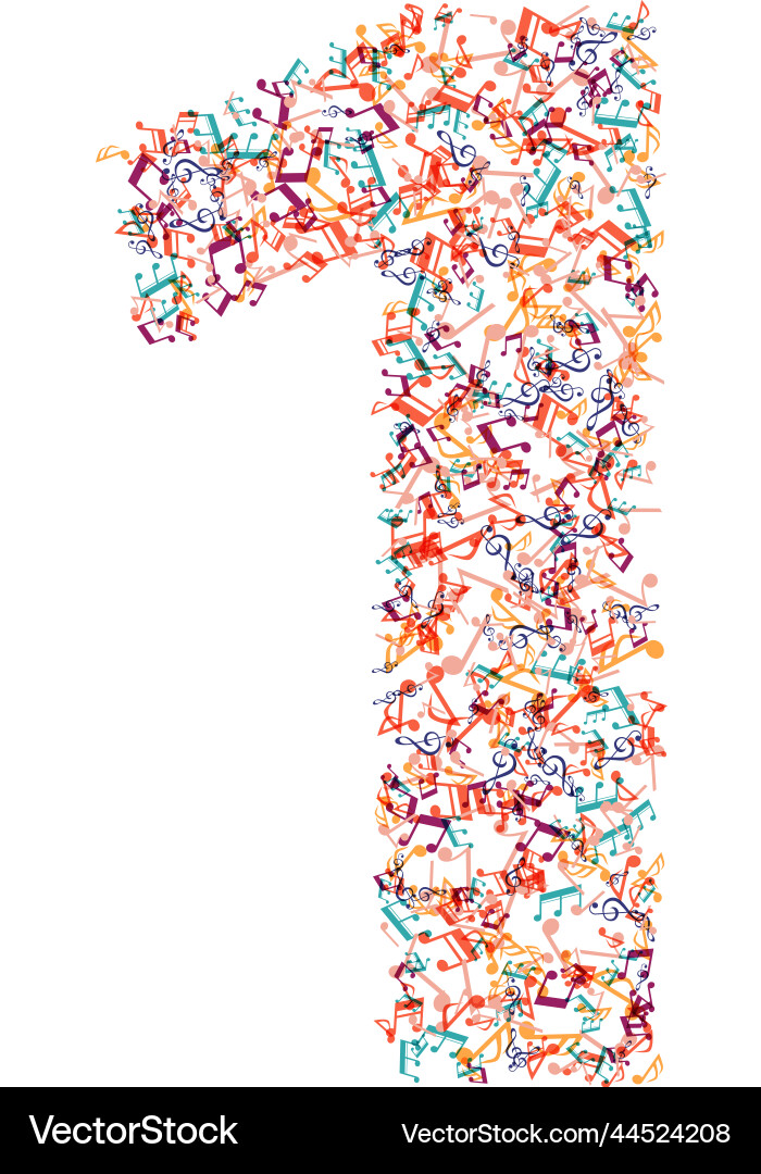 Decorative Number One Music Note Royalty Free Vector Image
