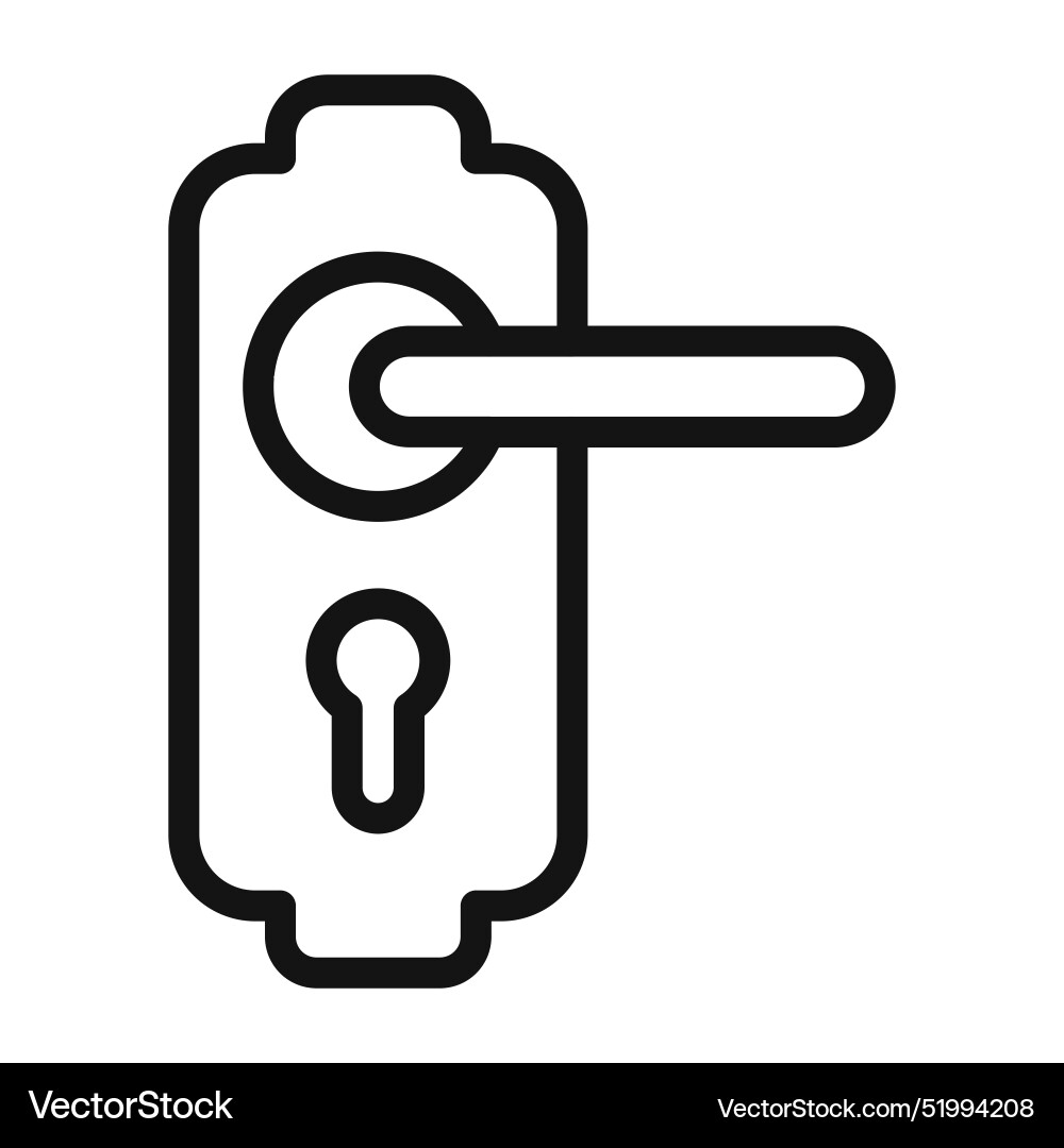 Door knob symbol mark in filled style Royalty Free Vector