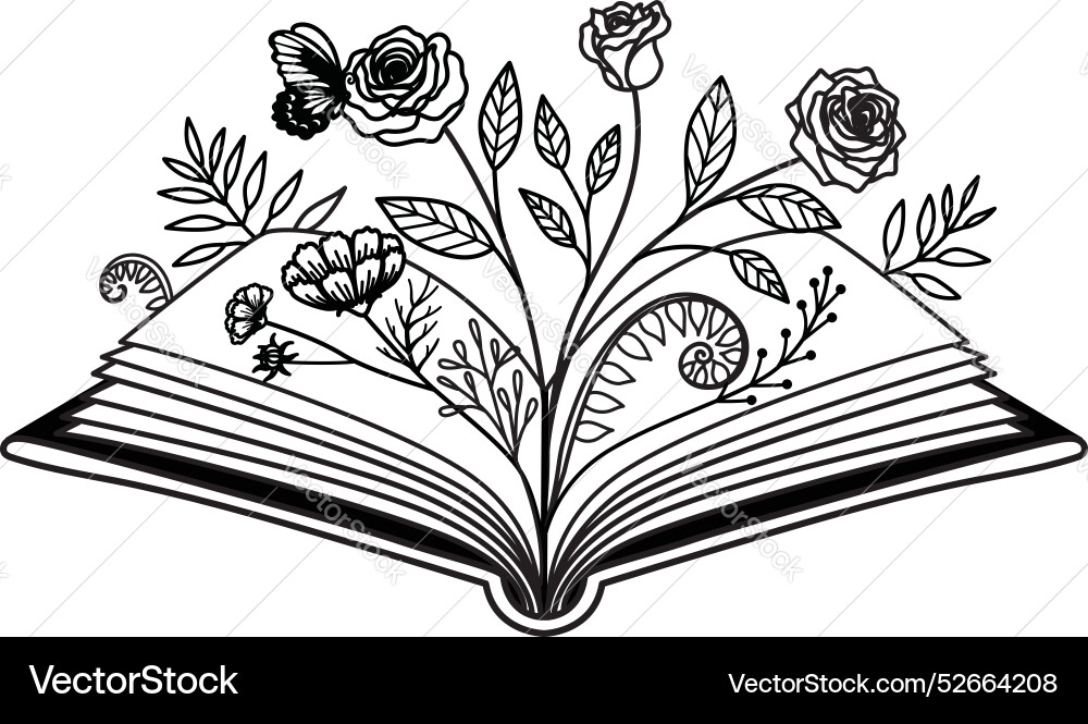 Floral book Royalty Free Vector Image - VectorStock