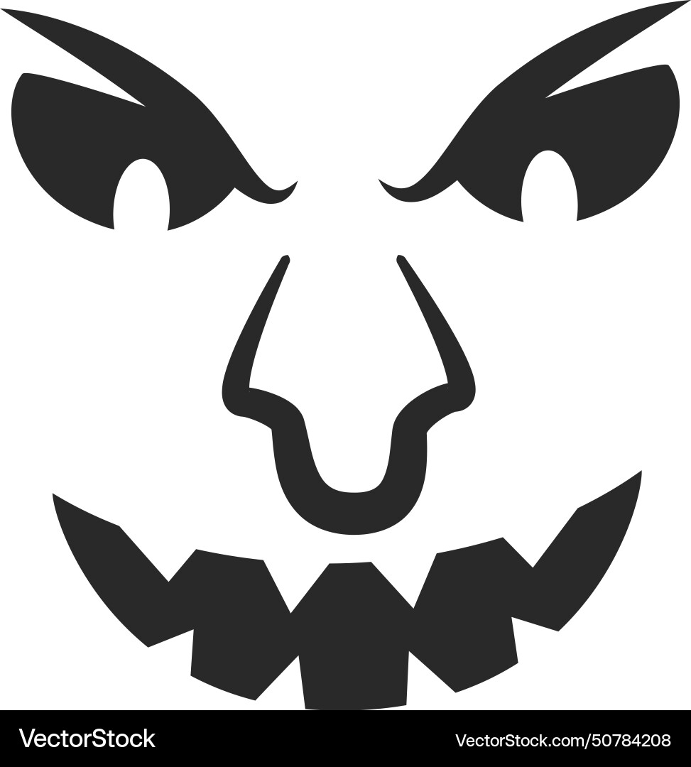 Goblin or ghoul face black horror stencil Vector Image