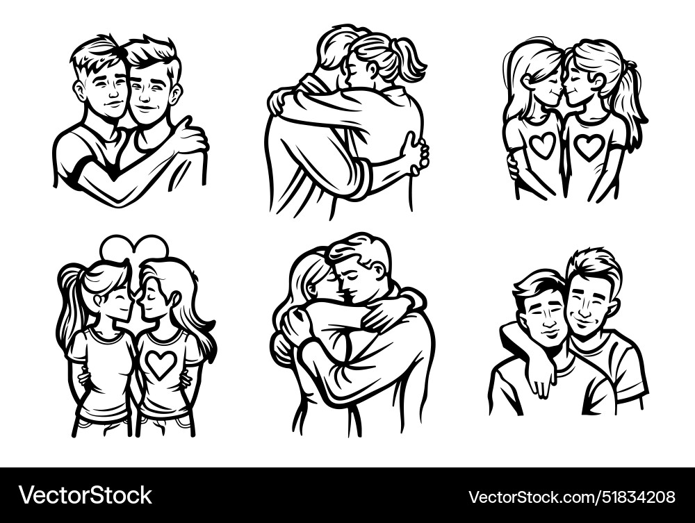 Hand drawn friendship Royalty Free Vector Image