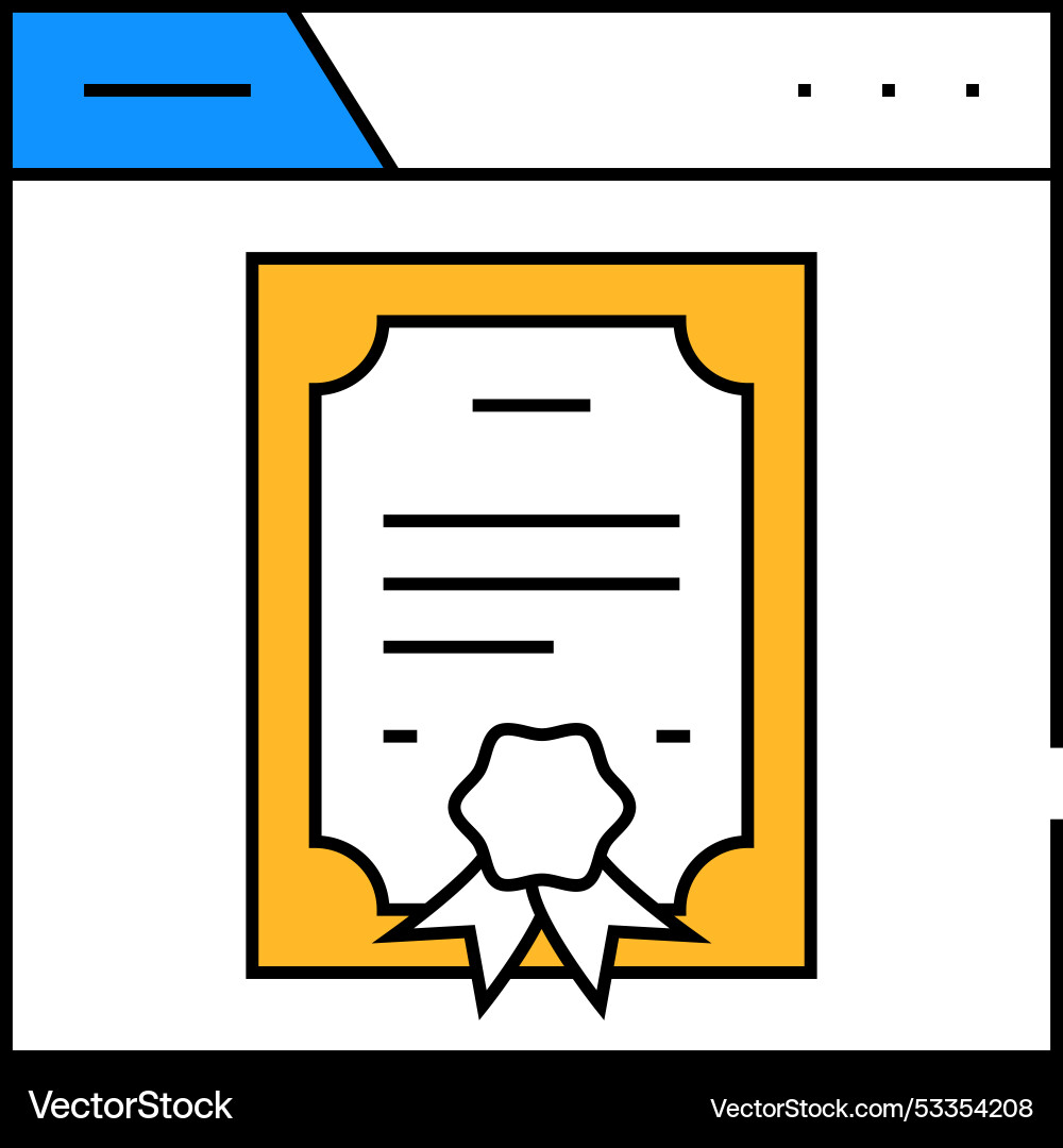 License document icon color Royalty Free Vector Image