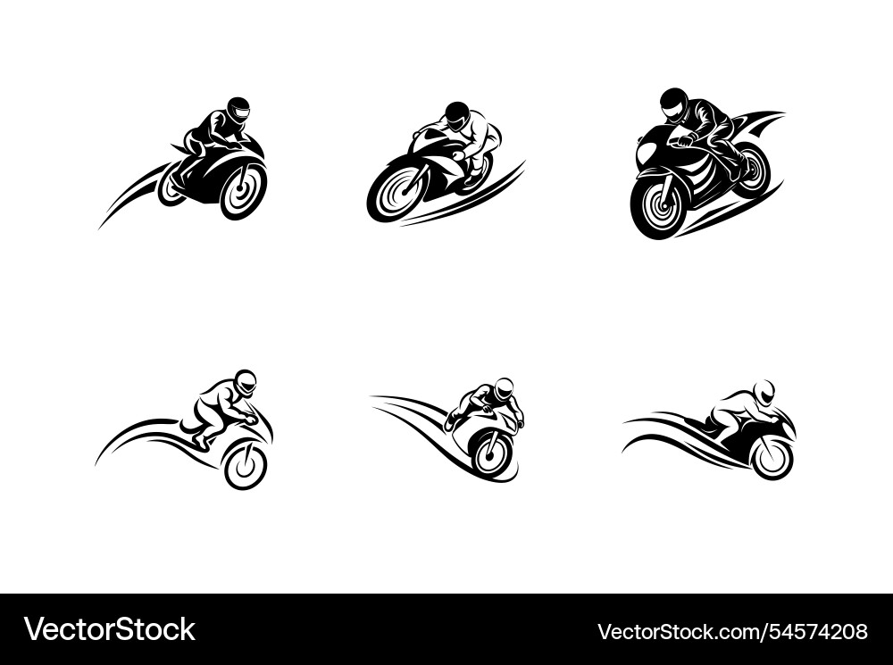 Motorcycle racer high-speed acti Royalty Free Vector Image