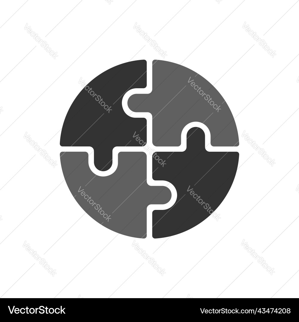 Puzzle rounded Royalty Free Vector Image - VectorStock