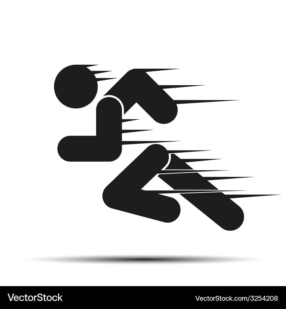 Running People Symbol Royalty Free Vector Image