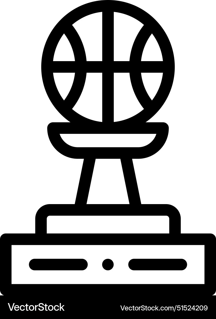 Basketball trophy icon thin linear style design Vector Image