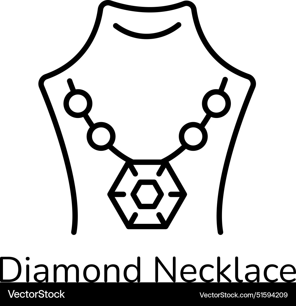 Diamond necklace Royalty Free Vector Image - VectorStock