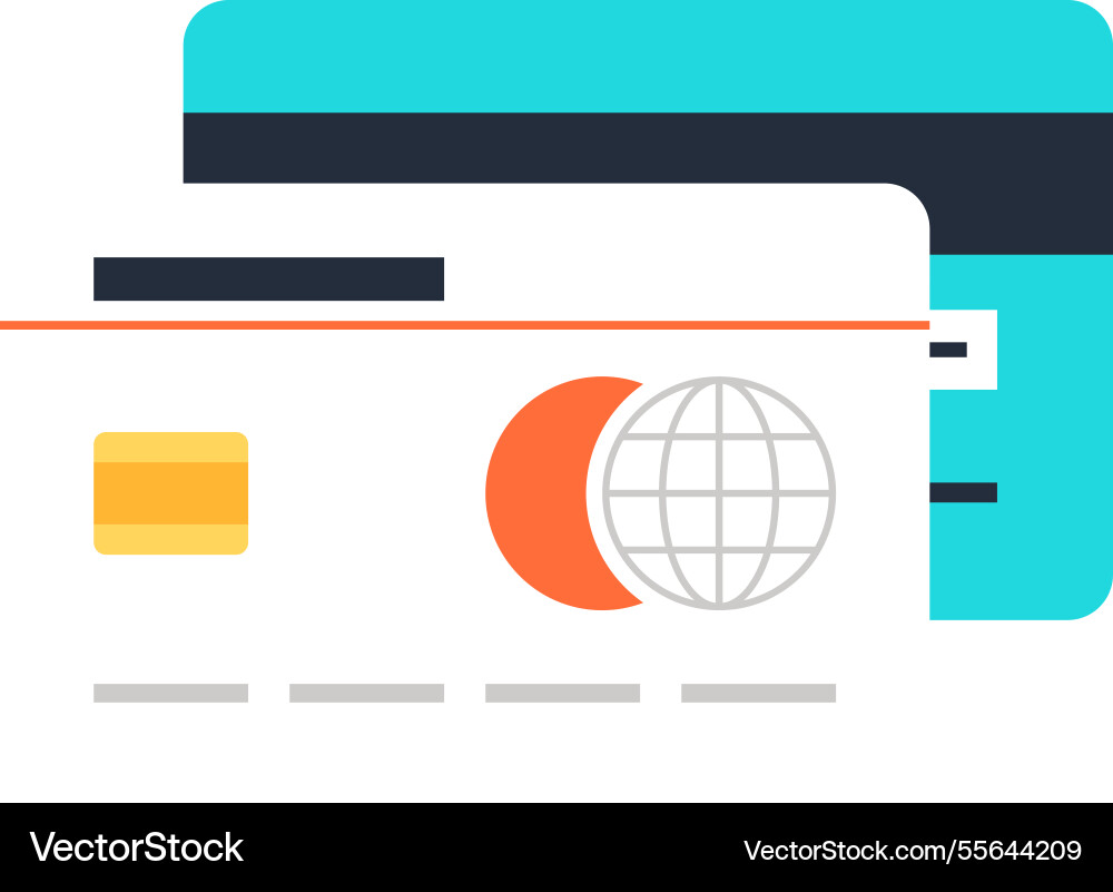 Electronic payment flat web icon concept Vector Image
