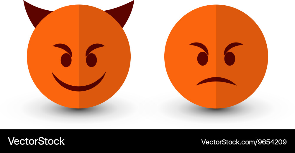 Evil Devil Emoticons Set Royalty Free Vector Image