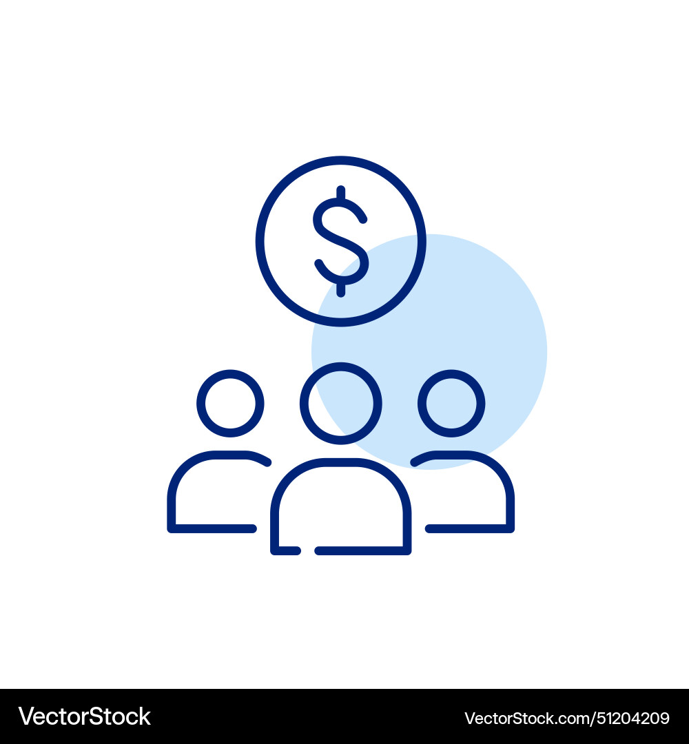 Group of users and dollar symbol financial Vector Image