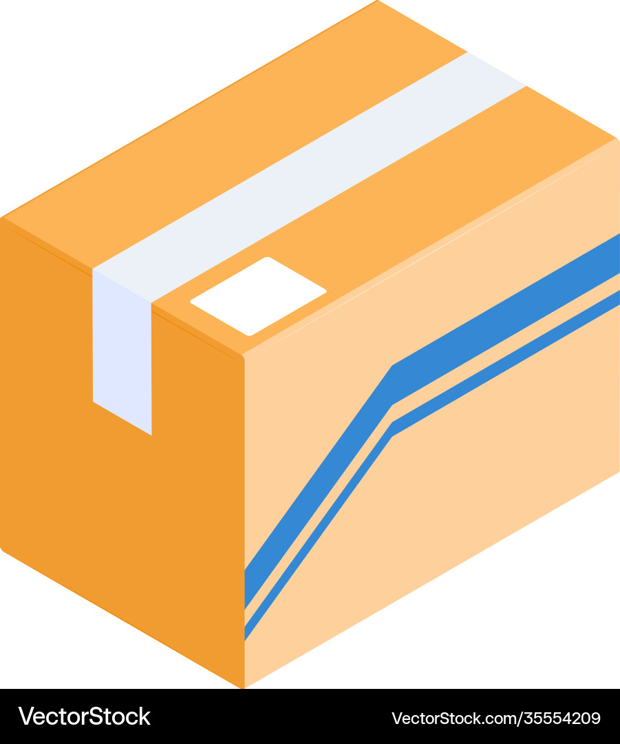 Isometric cardboard parcel composition Royalty Free Vector