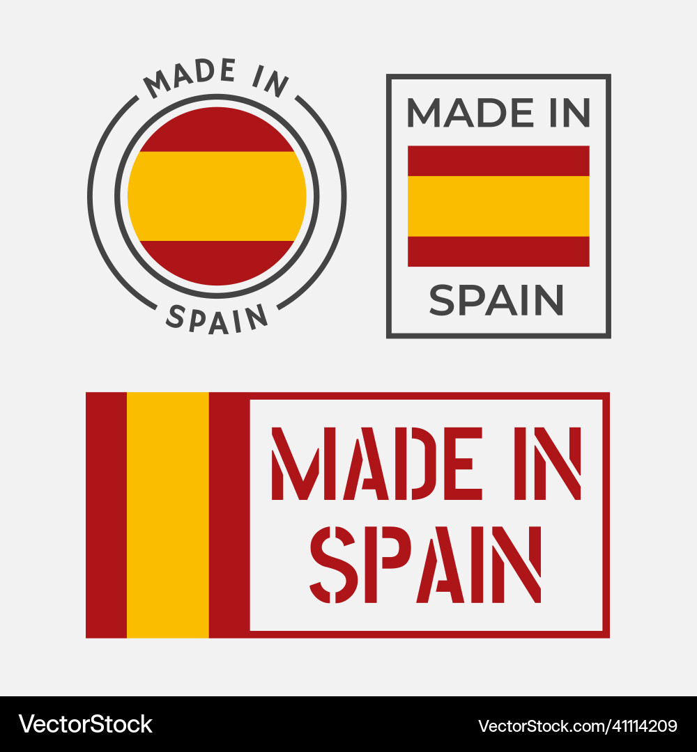 Made in spain icon set spanish product labels Vector Image