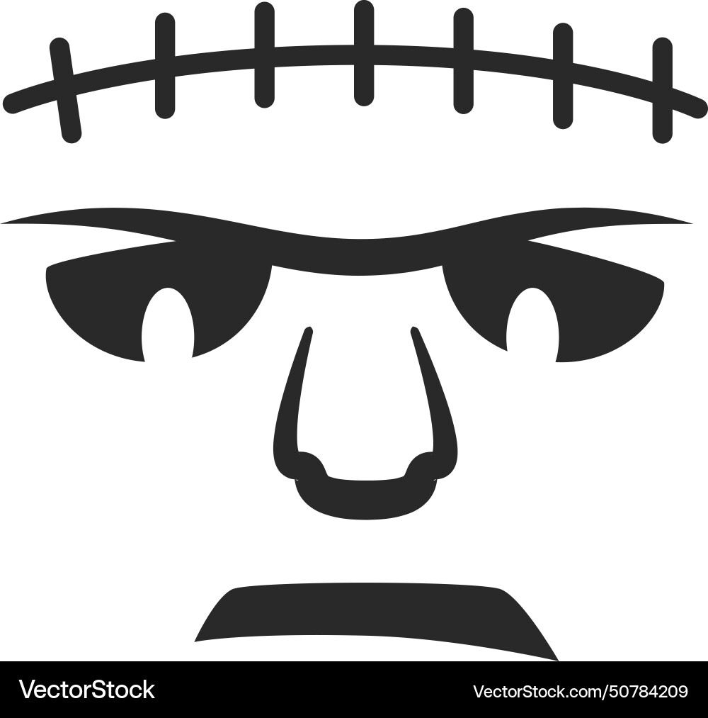 Monster face template black spooky stencil Vector Image