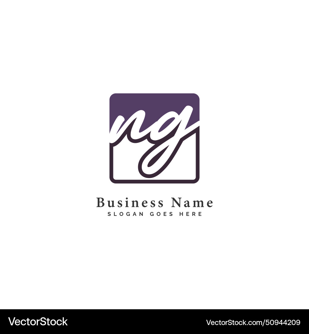 N g ng initial letter alphabet signature icon Vector Image