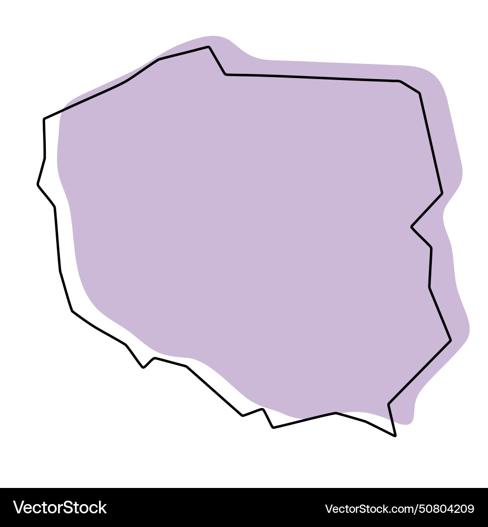 Poland simplified map Royalty Free Vector Image