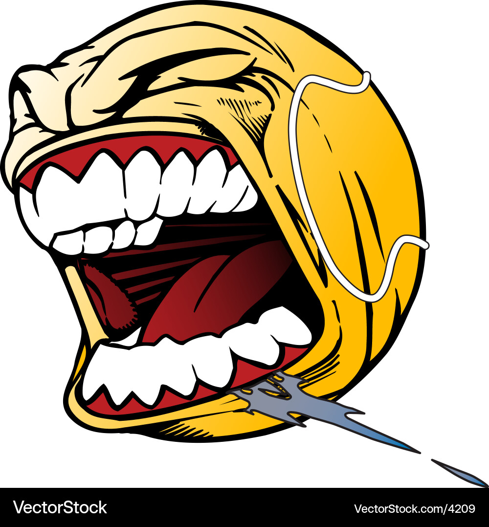 Screaming tennis ball Royalty Free Vector Image