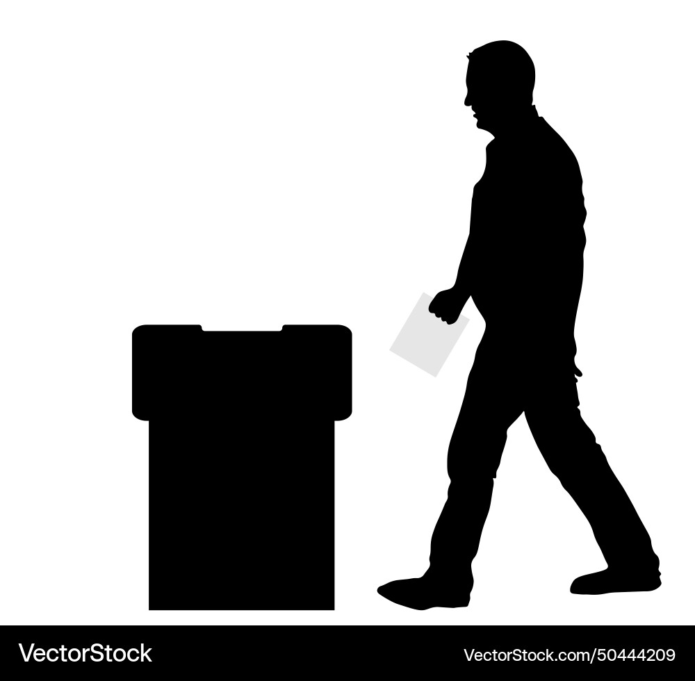 Silhouette of voting man election Royalty Free Vector Image