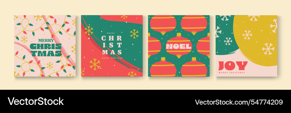 Simple square design of christmas card 2 Vector Image
