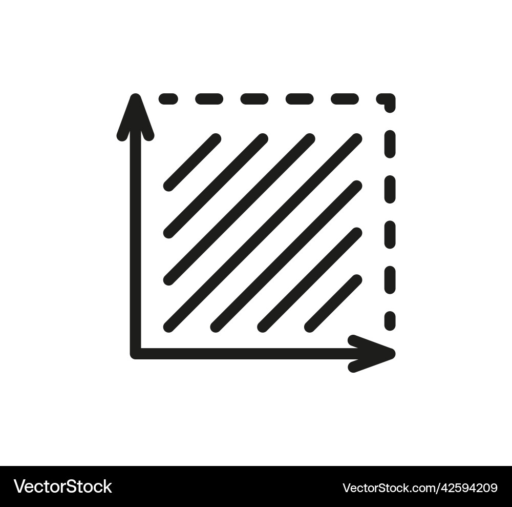 Square area icon coordinate axes sign Royalty Free Vector
