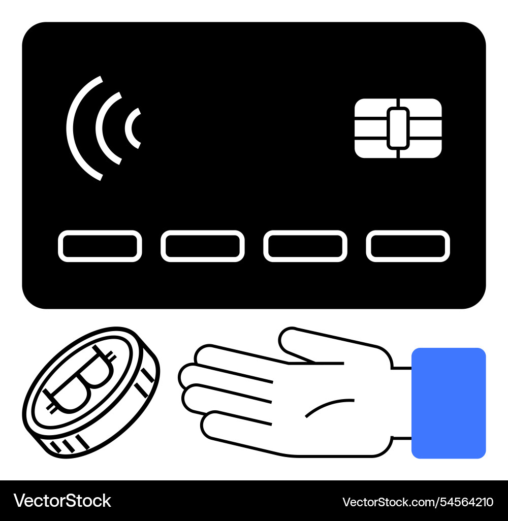 Digital payment concept with credit card hand Vector Image