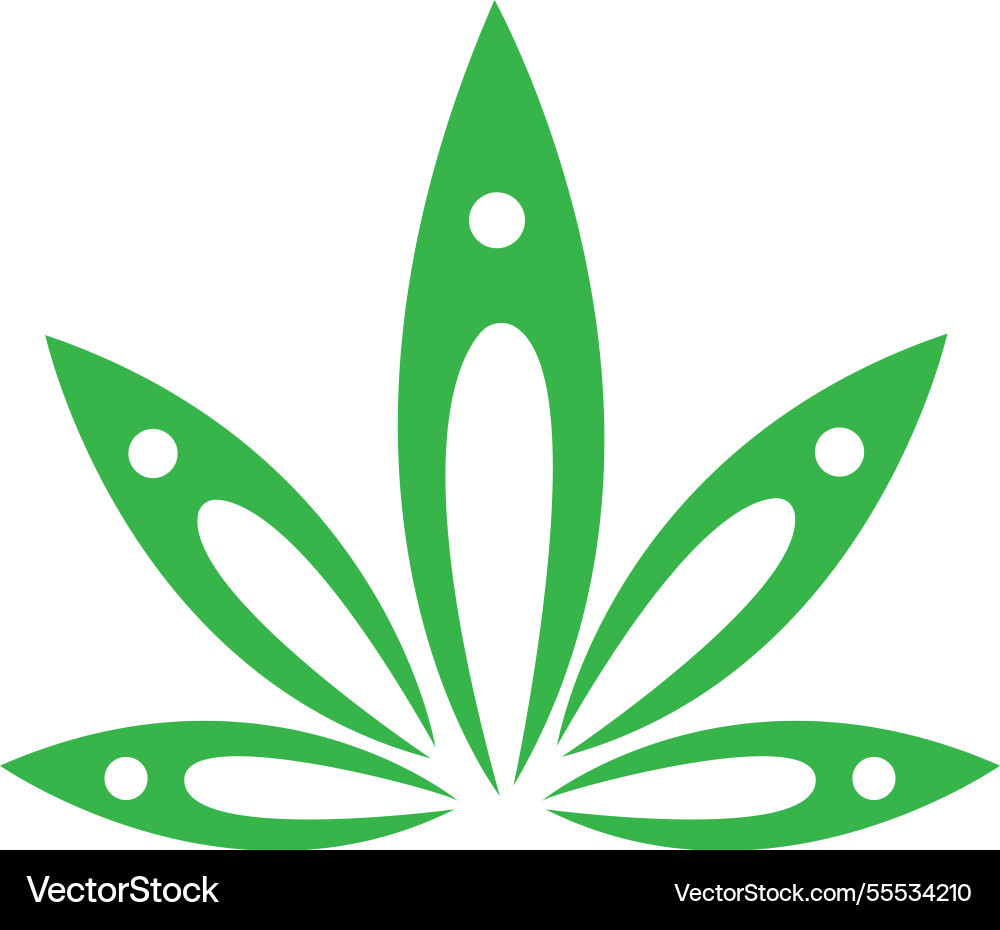 Drag leaf logo or cannabis abstract design Vector Image