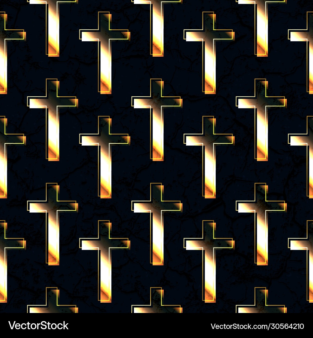 Gold cross geometric seamless pattern Royalty Free Vector