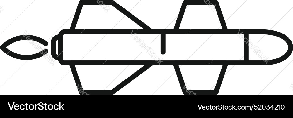 Military rocket flying with fire burning from its Vector Image