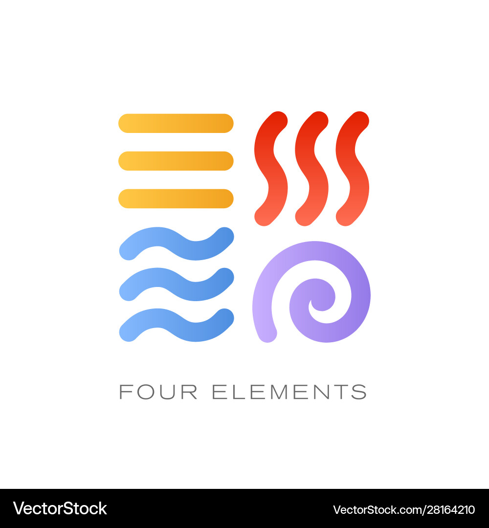 Nature infographic elements water fire earth air Vector Image