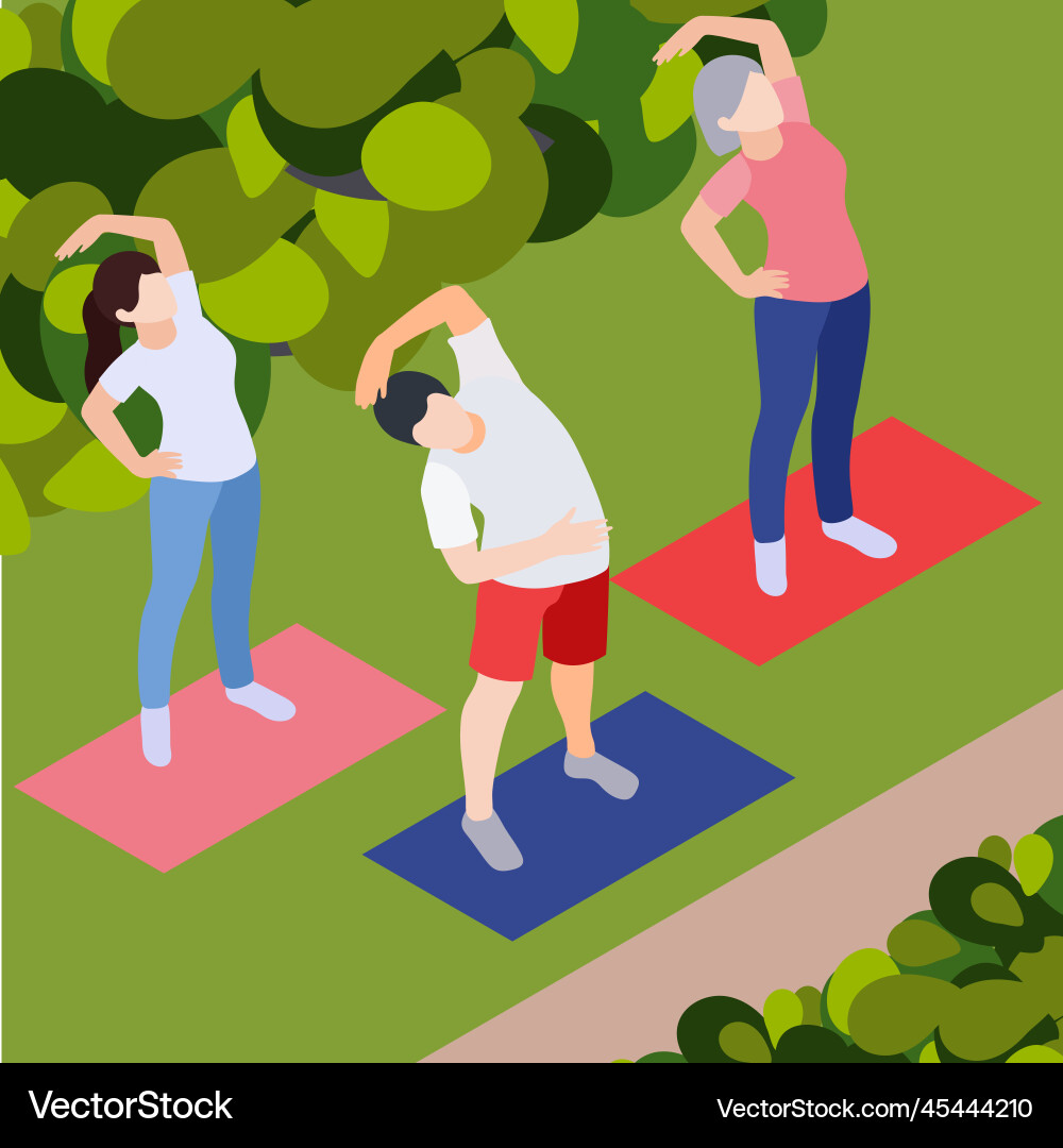 Regular isometric activity composition Royalty Free Vector
