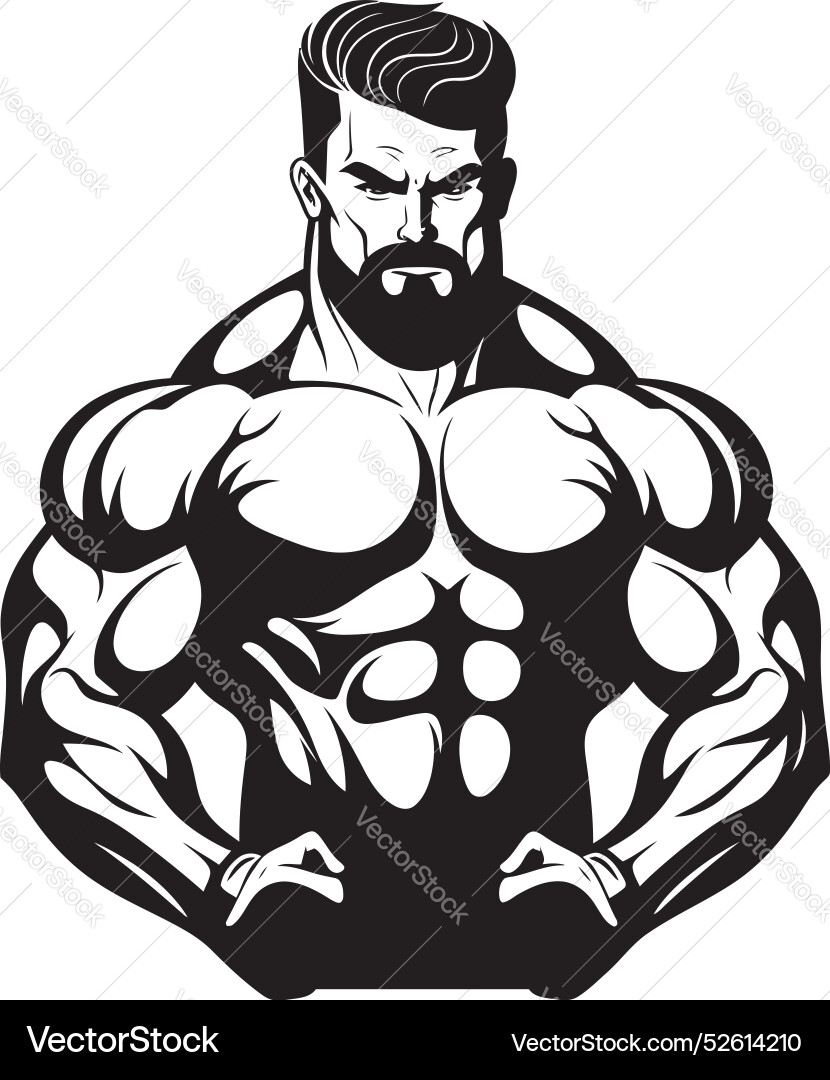 Schwarz enegger sketch a cartoon colossus Vector Image