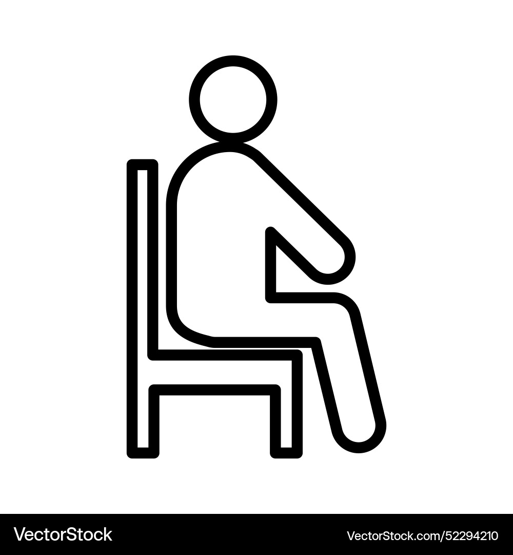 Sitting icon linear logo mark in black and white Vector Image