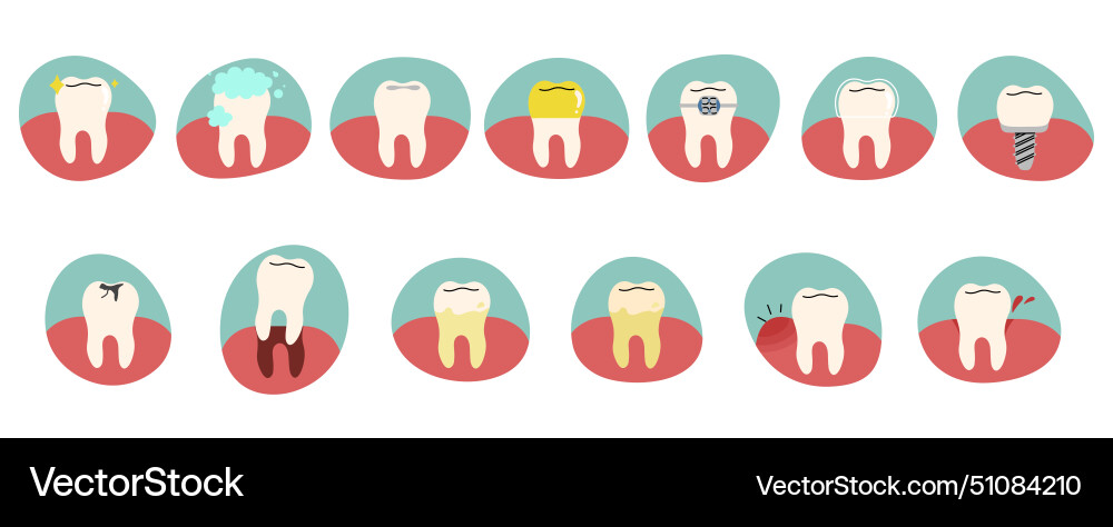Teeth collection 4 Royalty Free Vector Image - VectorStock