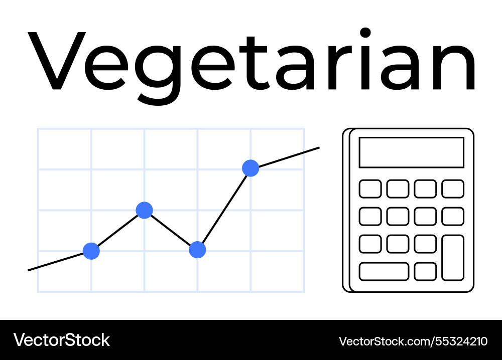 Vegetarian dietary impact with line graph trend Vector Image
