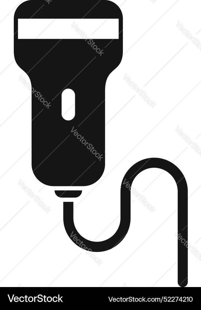 Wired barcode scanner icon showing retail Vector Image