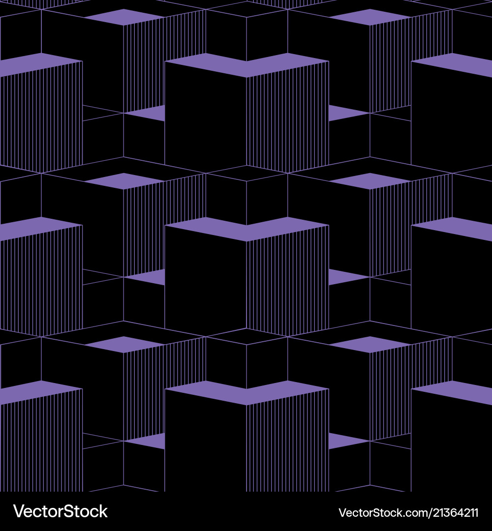 Abstract cubes 3d seamless patternisometric style Vector Image